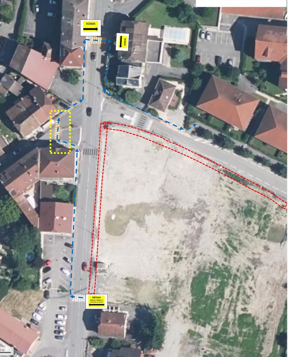 Plan circulation des piétons – Chantier SEMCODA / DPT 74 / ESS